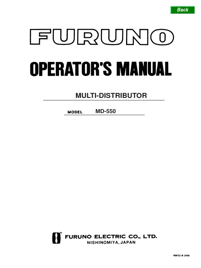 MD550 Operator's Manual B 1-11-07 | PDF | Cable | Compass