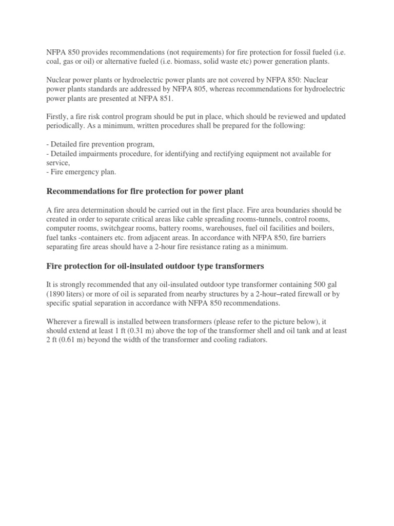 NFPA 850 Provides Recommendations1 | PDF | Fire Sprinkler System | Hvac