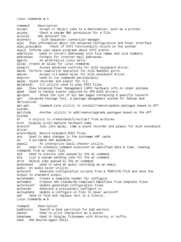 Unix-Like Operating System Commands | PDF | File System | Advanced ... Unix-Like Operating System Commands | PDF | File System | Advanced ...