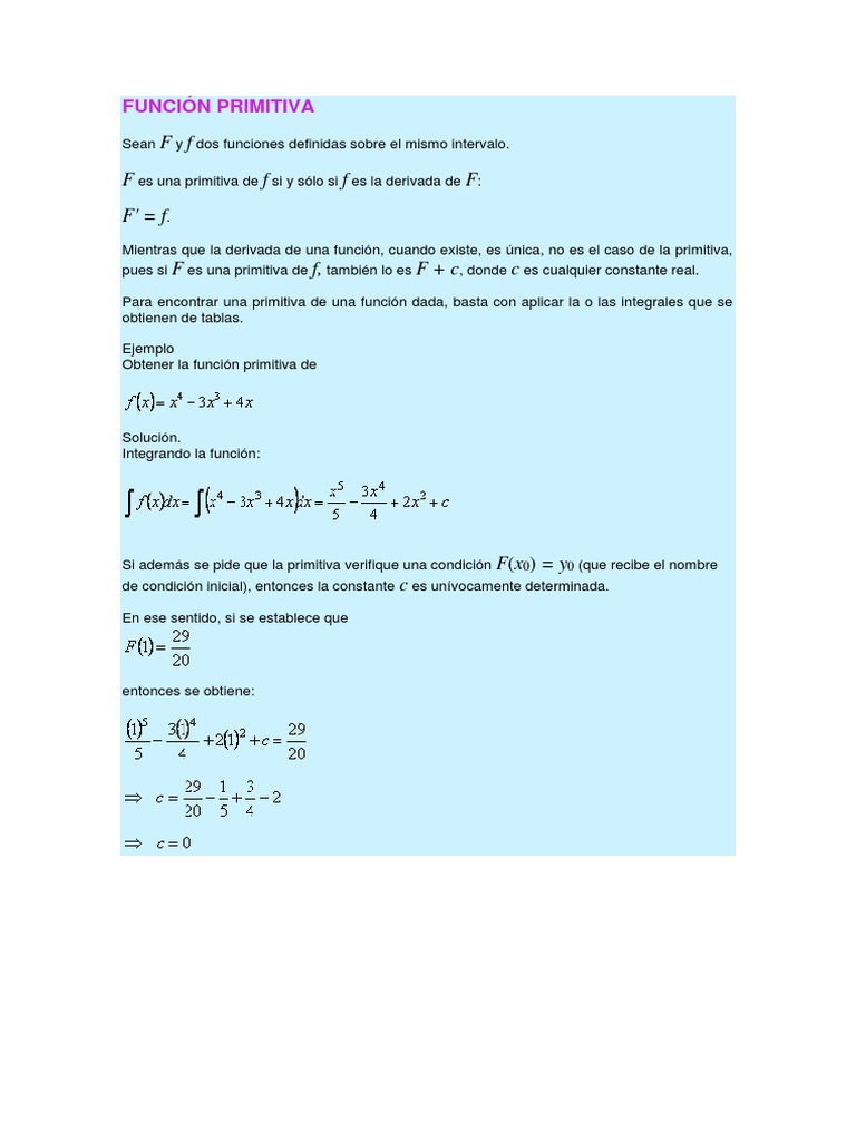 Función Primitiva | PDF
