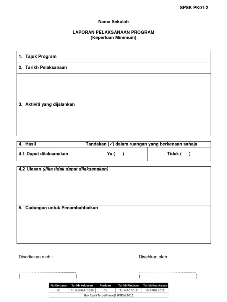Borang SPSK Pk01-2 | PDF