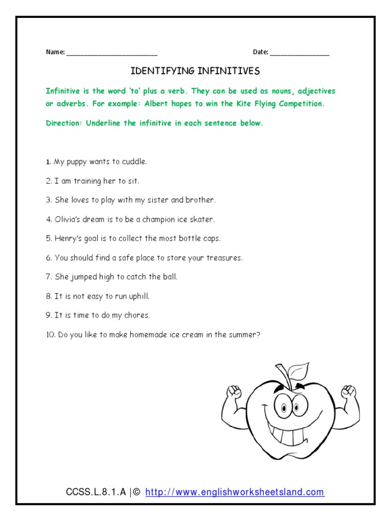 Identifying Infinitives: Name: - Date | PDF | Scientific Classification ...