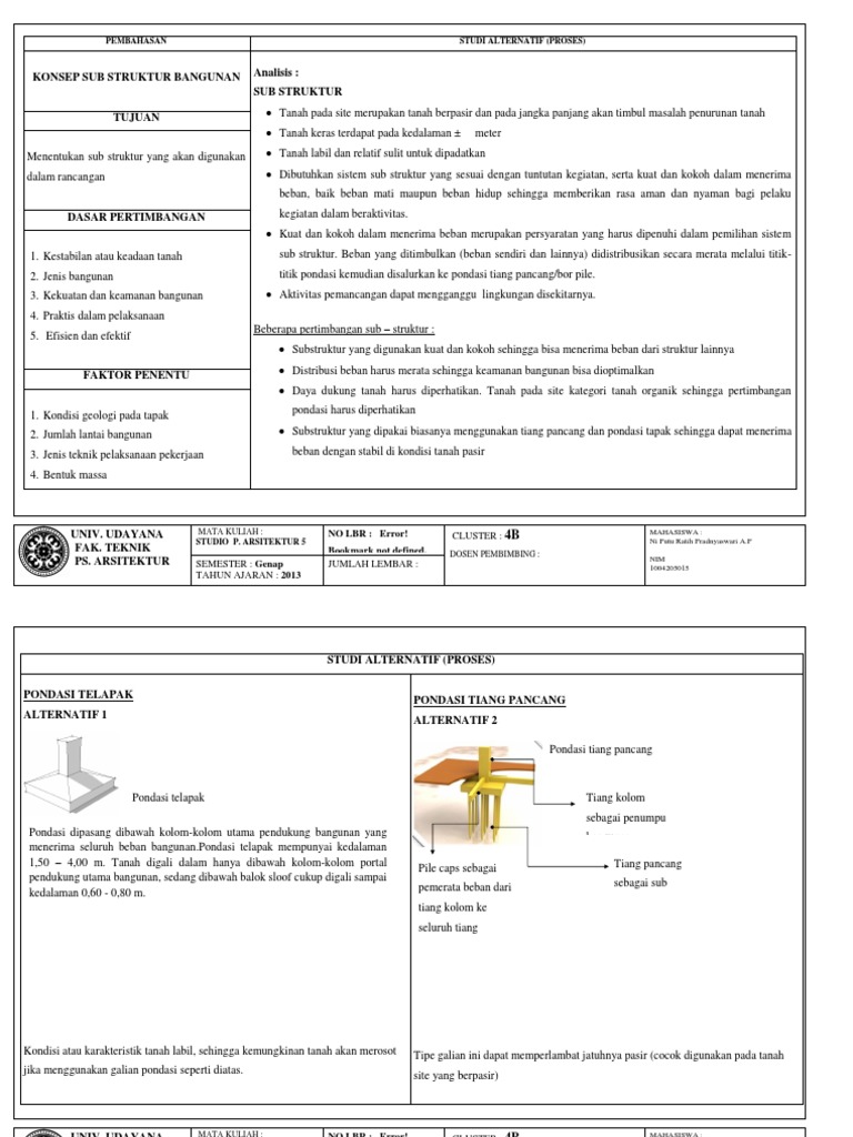 Studi Alternatif Sistem Sub-Struktur dan Super-Struktur untuk Bangunan ...