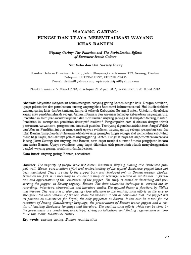 50 109 1 SM Wayang Garing Banten | PDF