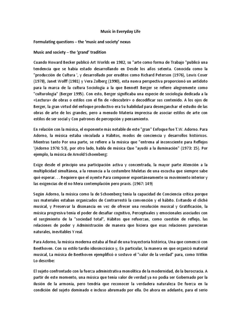 Music in Everyday Life | PDF | Sociedad | Ritmo