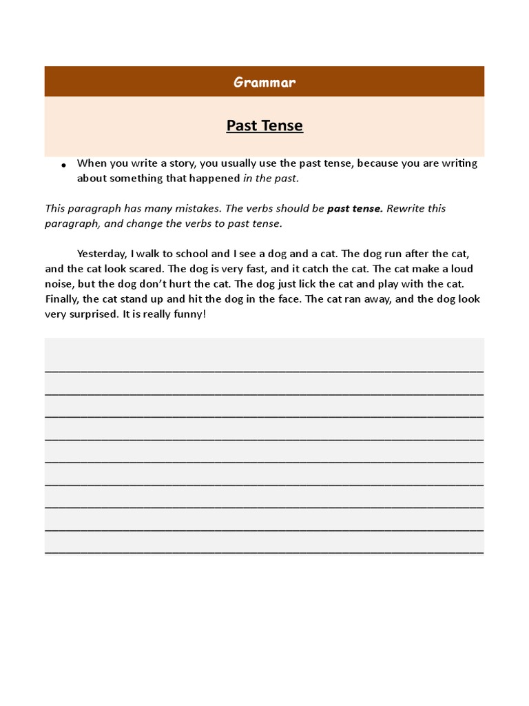 Past Tense Error Correction | PDF | Grammatical Tense | Grammar
