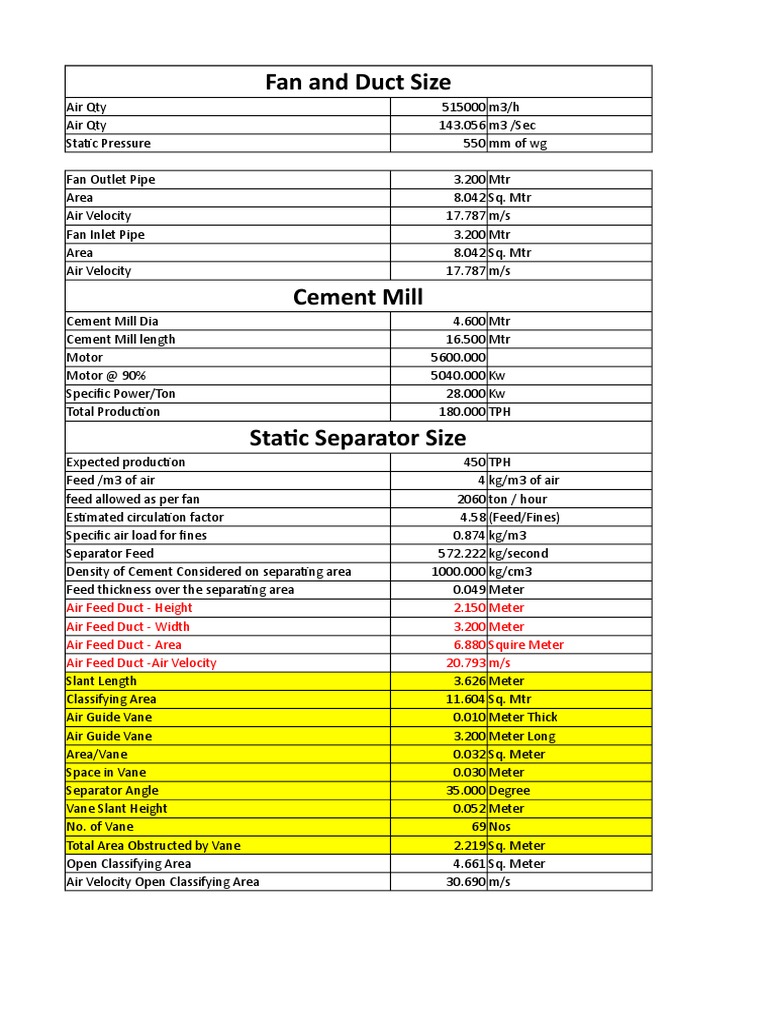 Static Separator Design Calculation | PDF | Duct (Flow) | Turbine