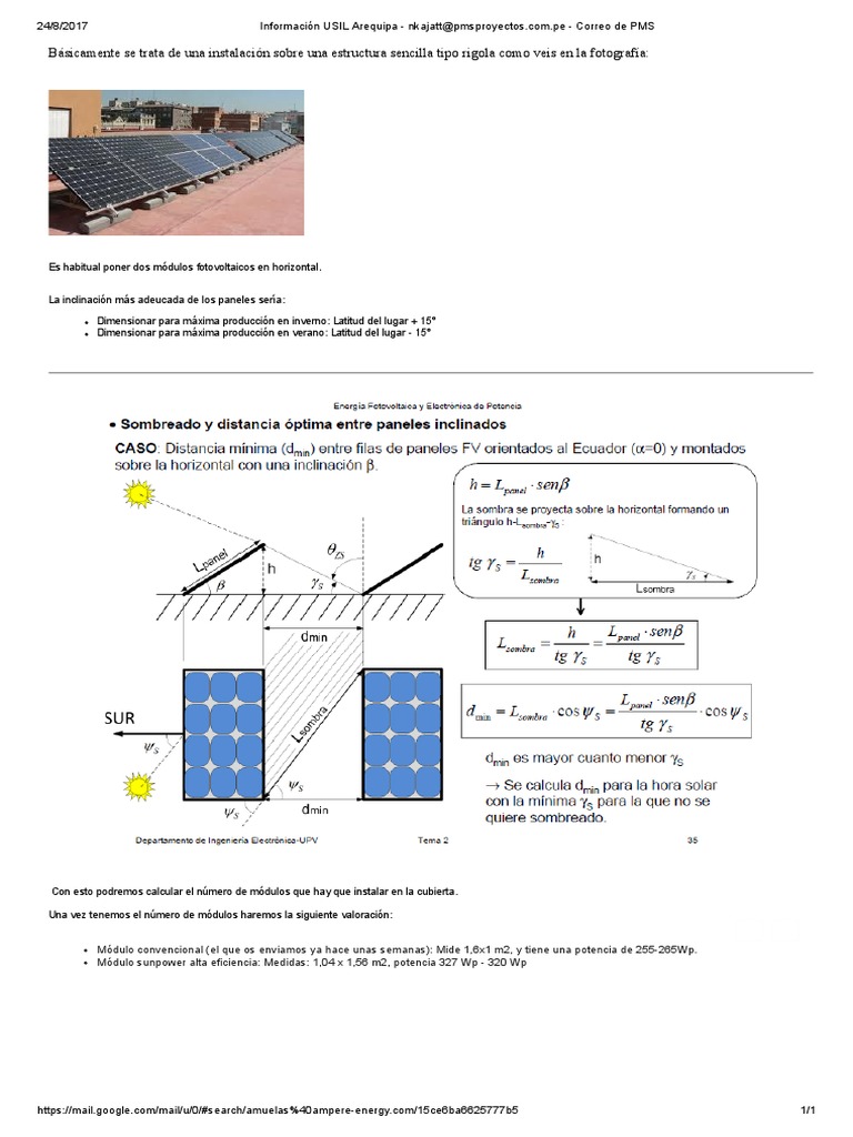 Instalación de Módulos Fotovoltaicos en Arequipa | PDF | Panel solar ...