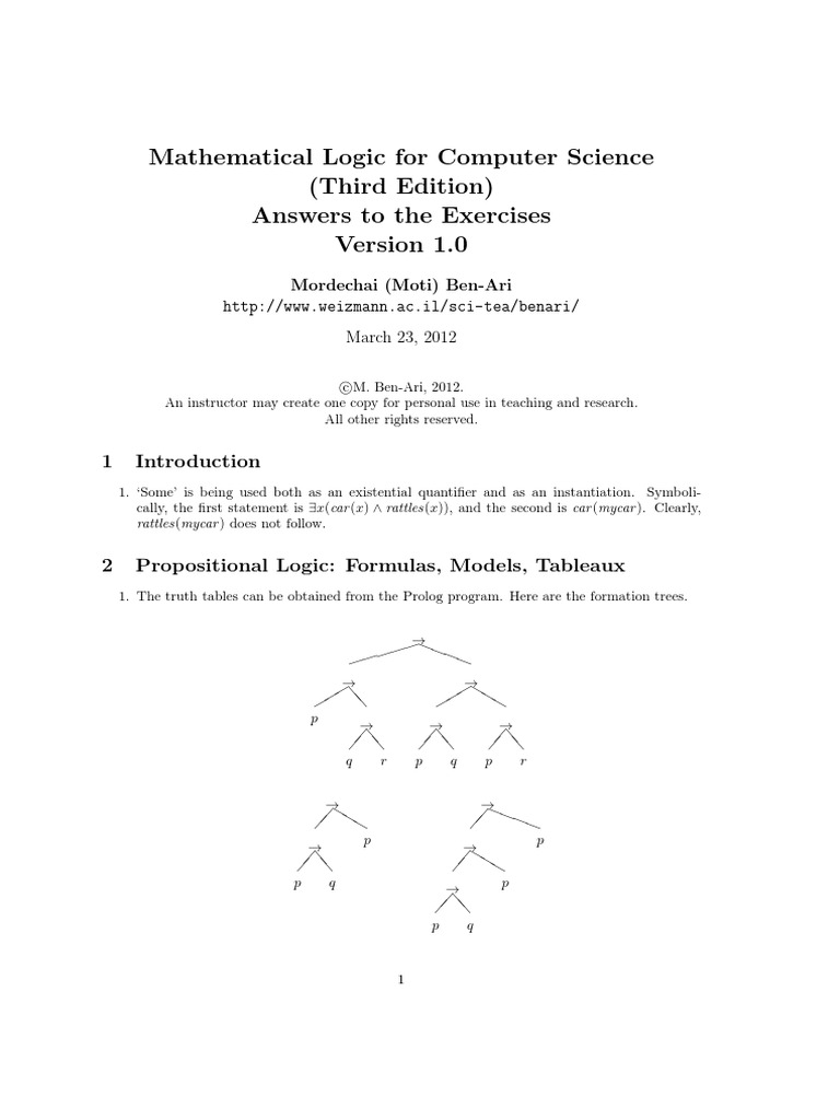 Solution Manual 3e | PDF | Interpretation (Logic) | Logical Consequence