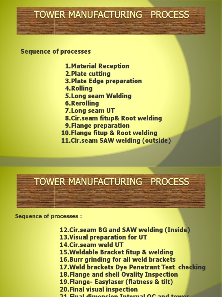 Tower Manufacturing Process | PDF | Welding | Construction