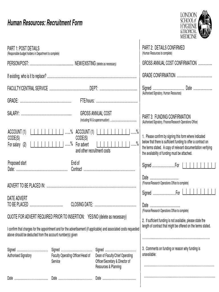 HR: Recruitment Form | PDF | Government | Business