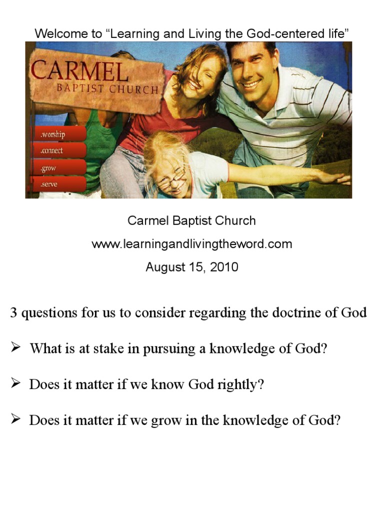 Welcome To "Learning and Living The God-Centered Life" | PDF ...