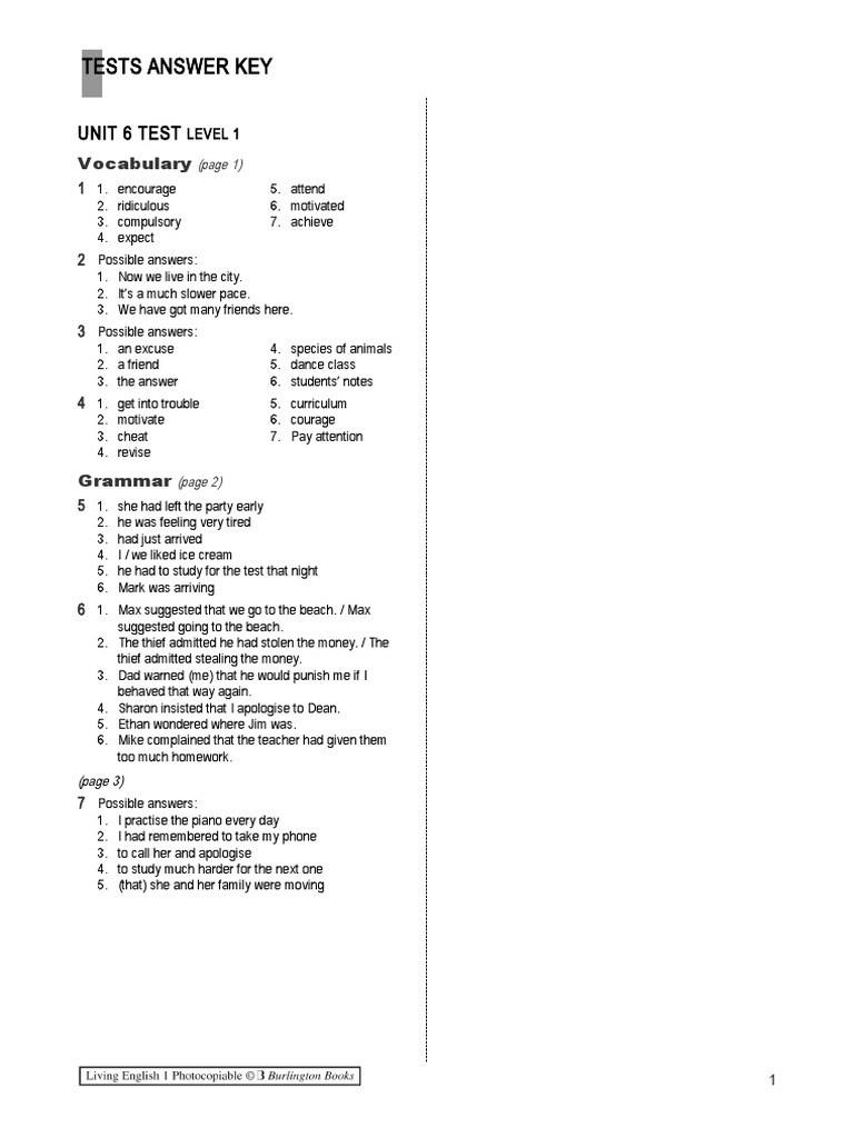 Unit 6 Self Test ANSWERS | PDF