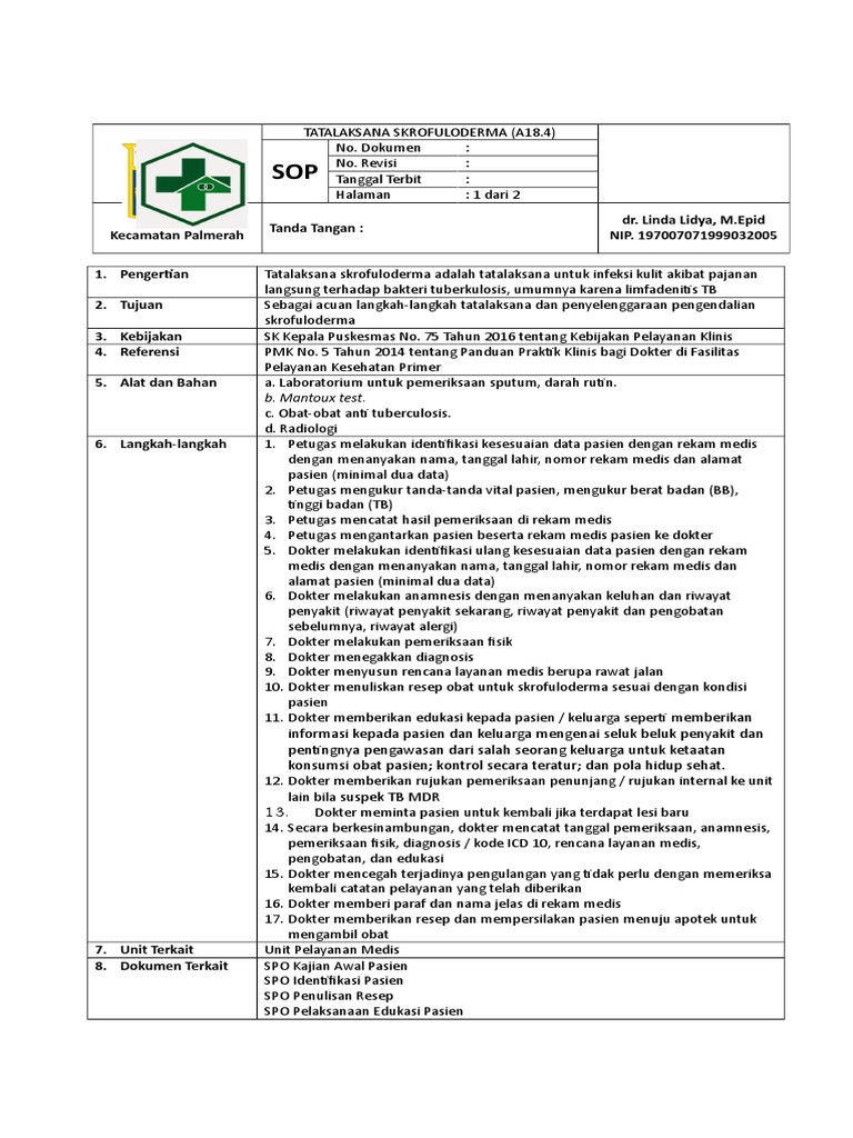 Sop Skrofuloderma | PDF