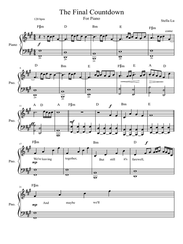 The Final Countdown - Piano