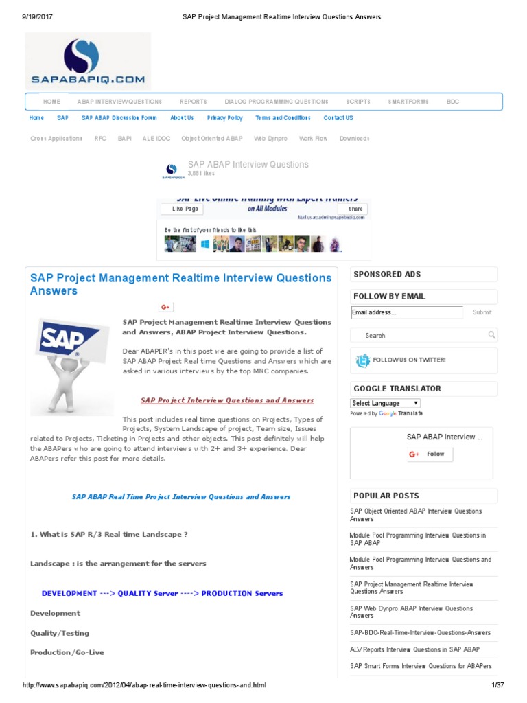 Sap Questions Pdf Subroutine Class Computer Programming 6419
