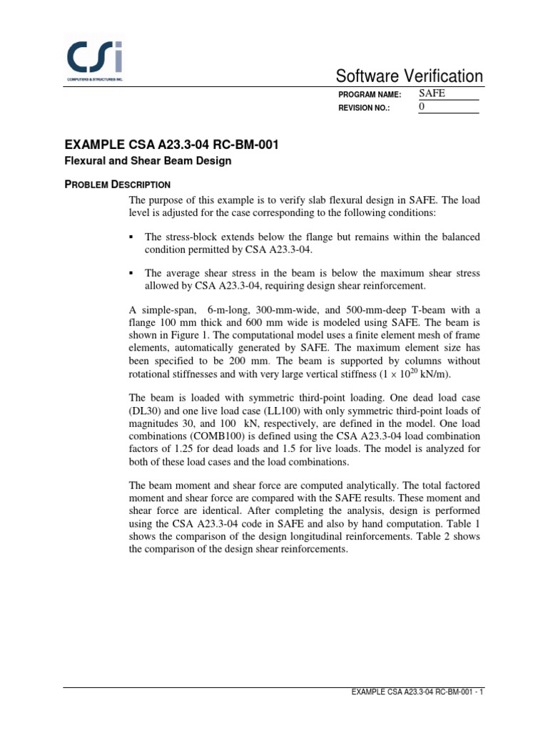 Csa A23.3-04 RC-BM-001 | PDF | Beam (Structure) | Building Engineering