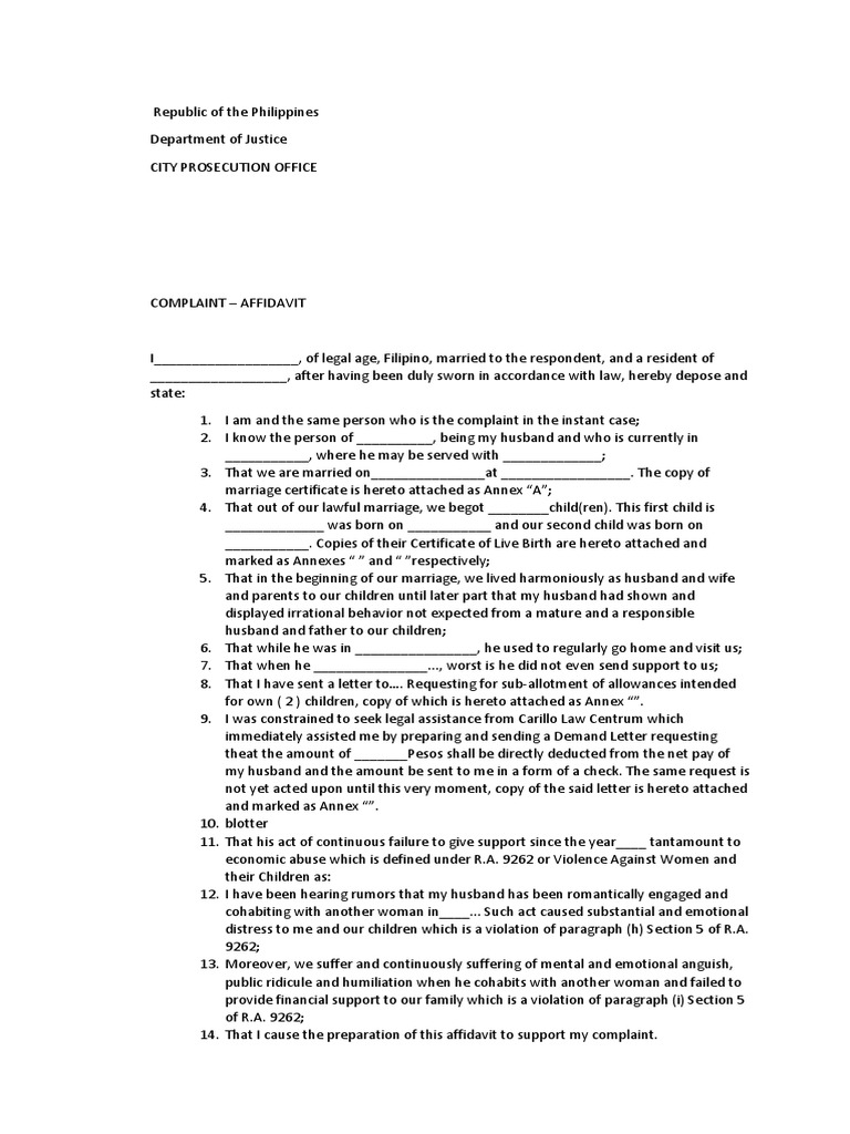 Vawc - Complaintaffidavit | PDF | Violence | Government Vawc - Complaintaffidavit | PDF | Violence | Government