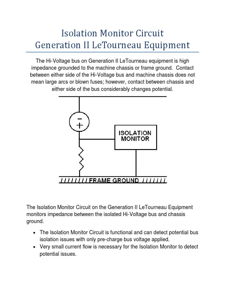 Isolation Monitor Circuit Overview | PDF | Electrical Connector ...