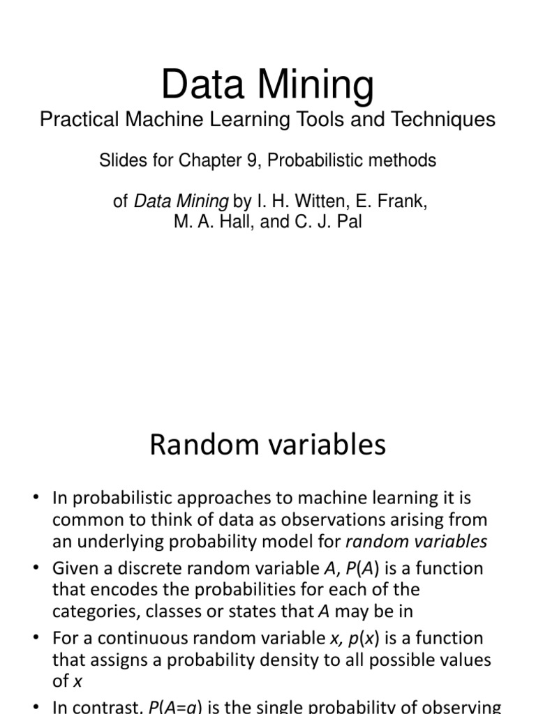 Chapter 9 Data Mining | PDF | Principal Component Analysis | Bayesian ...