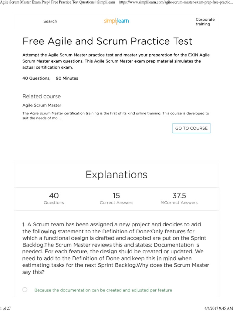 Free Scrum Master Exam Prep Guide | PDF | Agile Software Development ...