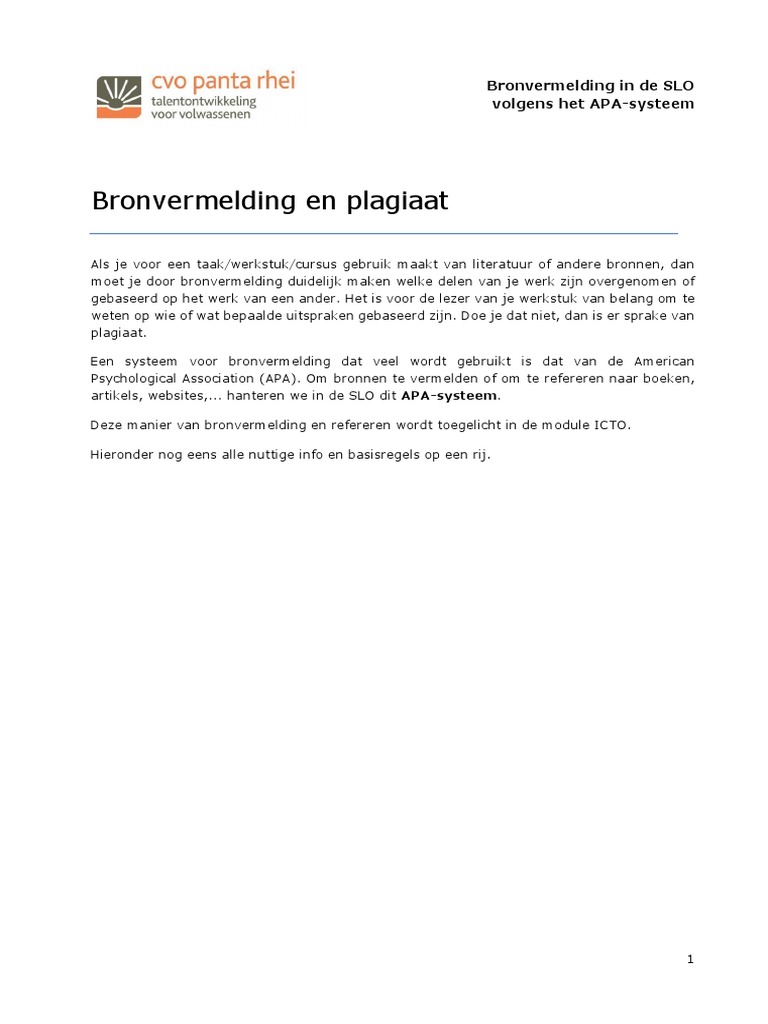 Bronvermelding Apa v2 0 | PDF
