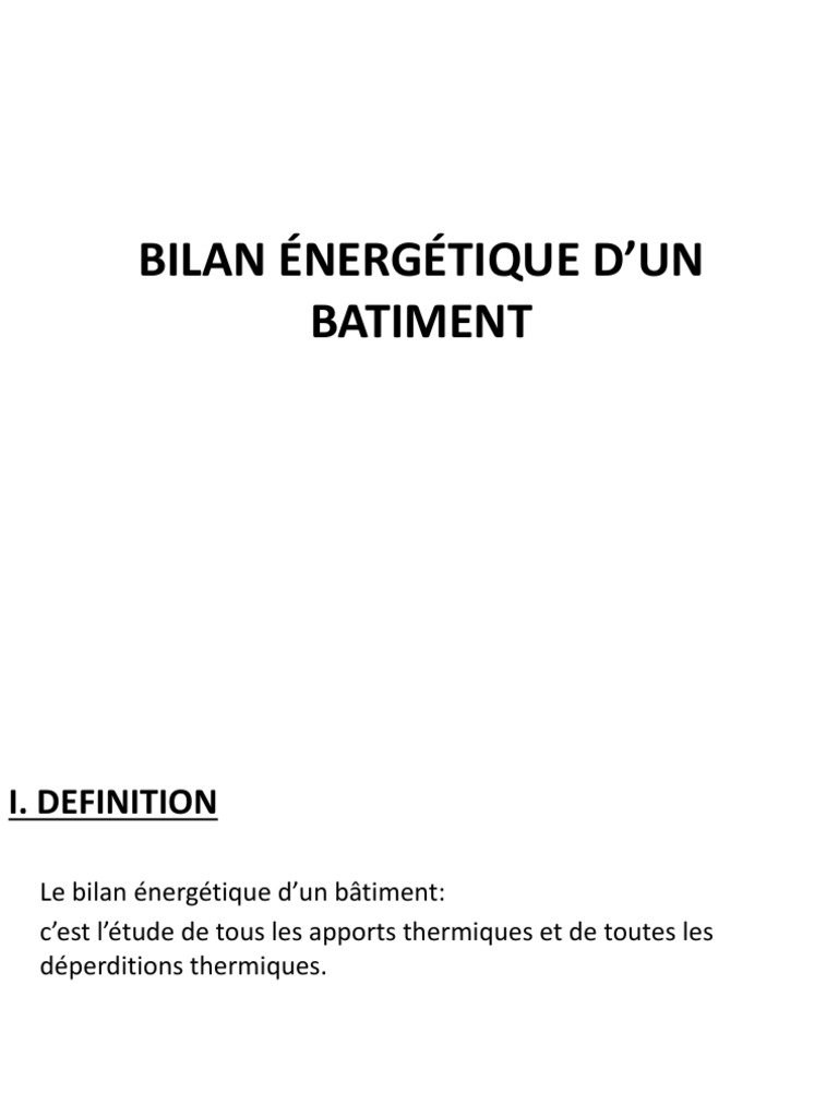Bilan Energetique Dun Batiment | PDF