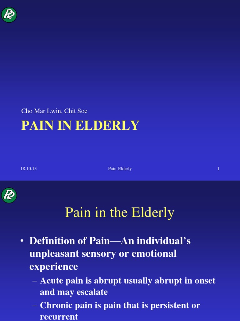Pain in Elderly: Cho Mar Lwin, Chit Soe | PDF | Analgesic | Opioid