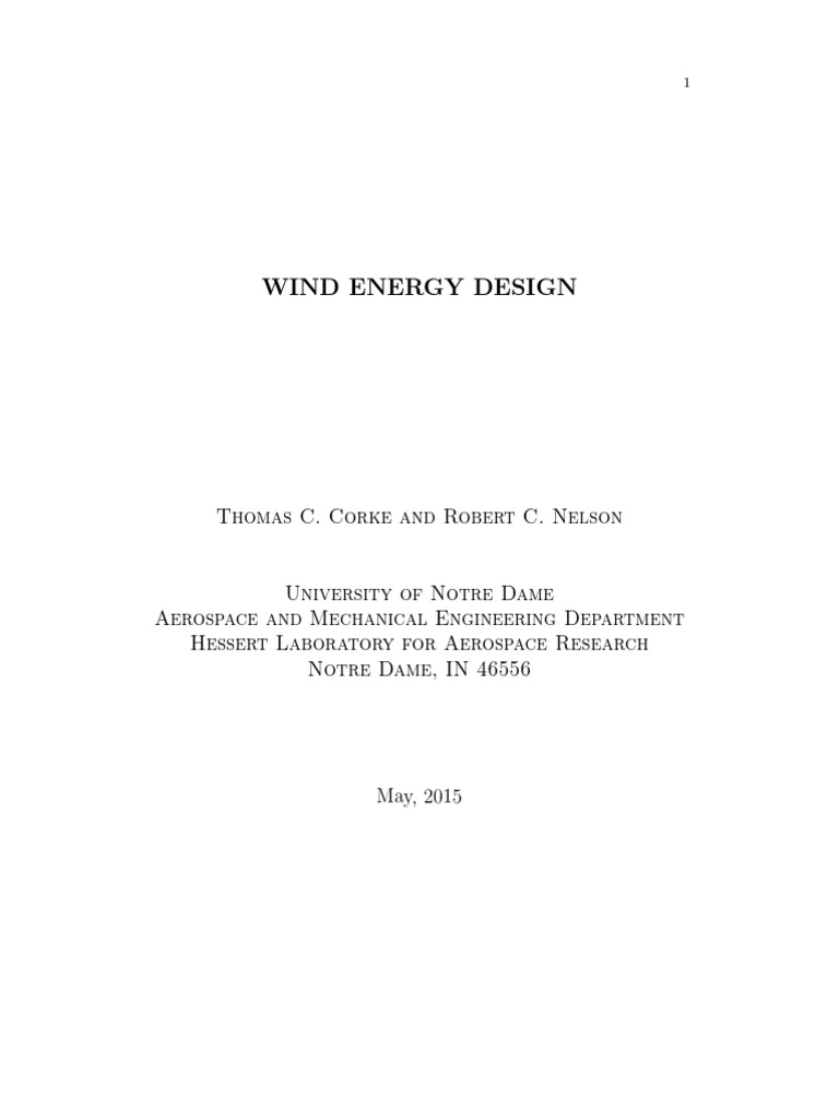 Wind Energy Design | PDF | Wind Turbine | Wind Power