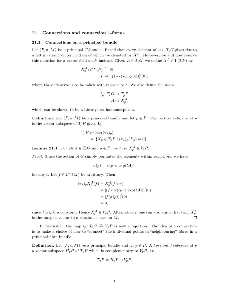 Lecture 21 - Connections and Connection 1-Forms (Schuller's Geometric ...