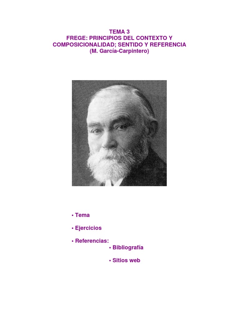 Frege | PDF | Oración (Lingüística) | Gottlob Frege