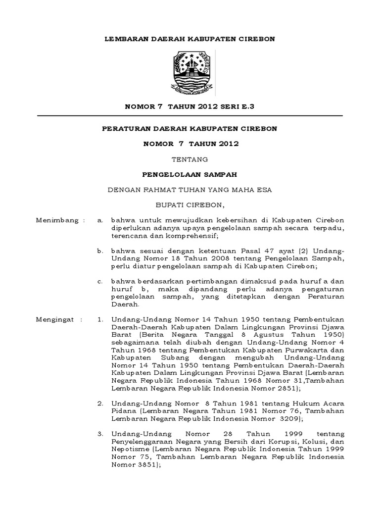 Perda Sampah | PDF