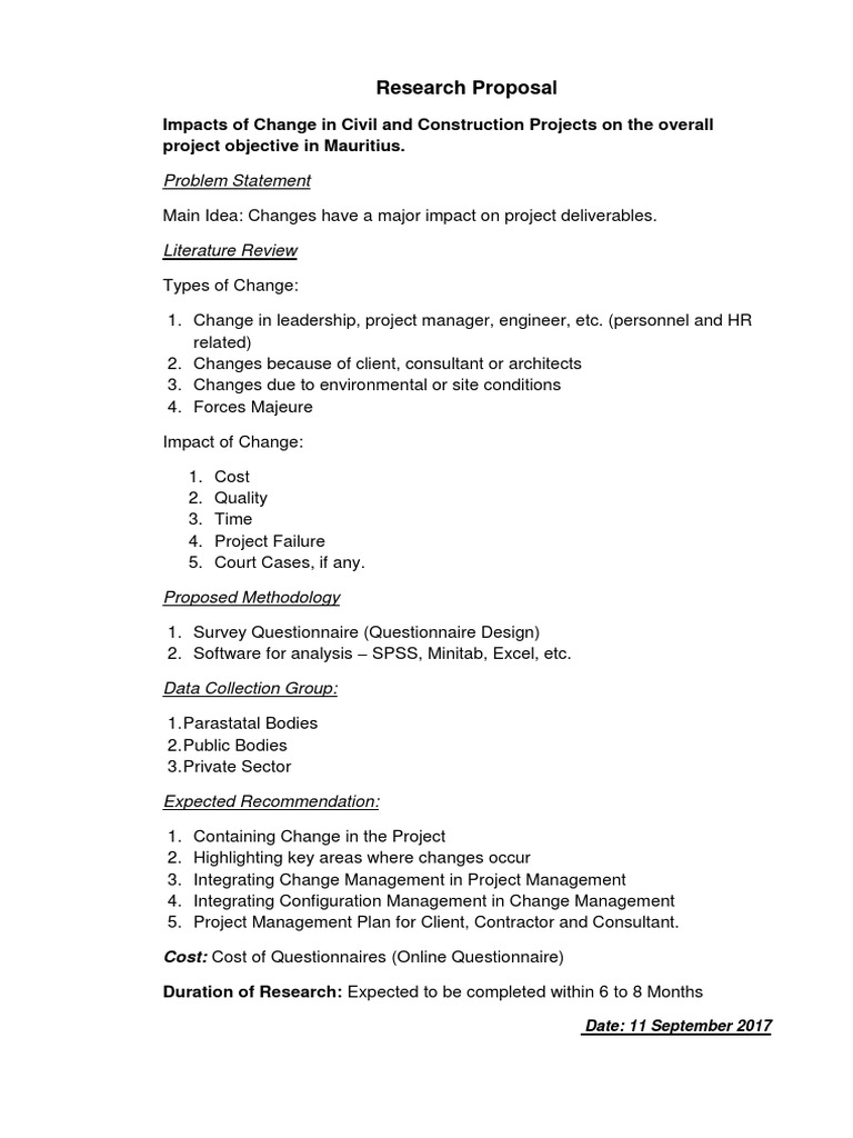 Research Proposal: Problem Statement | PDF