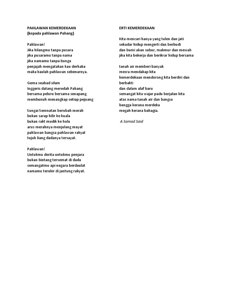 Merdeka Poem | PDF | Malaysia