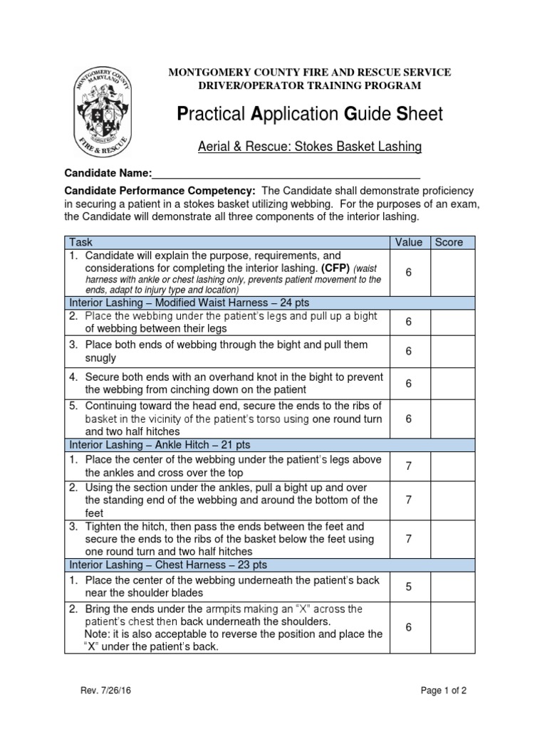 Stokes Basket Lashing 7-7-16 | PDF | Knot | Sports