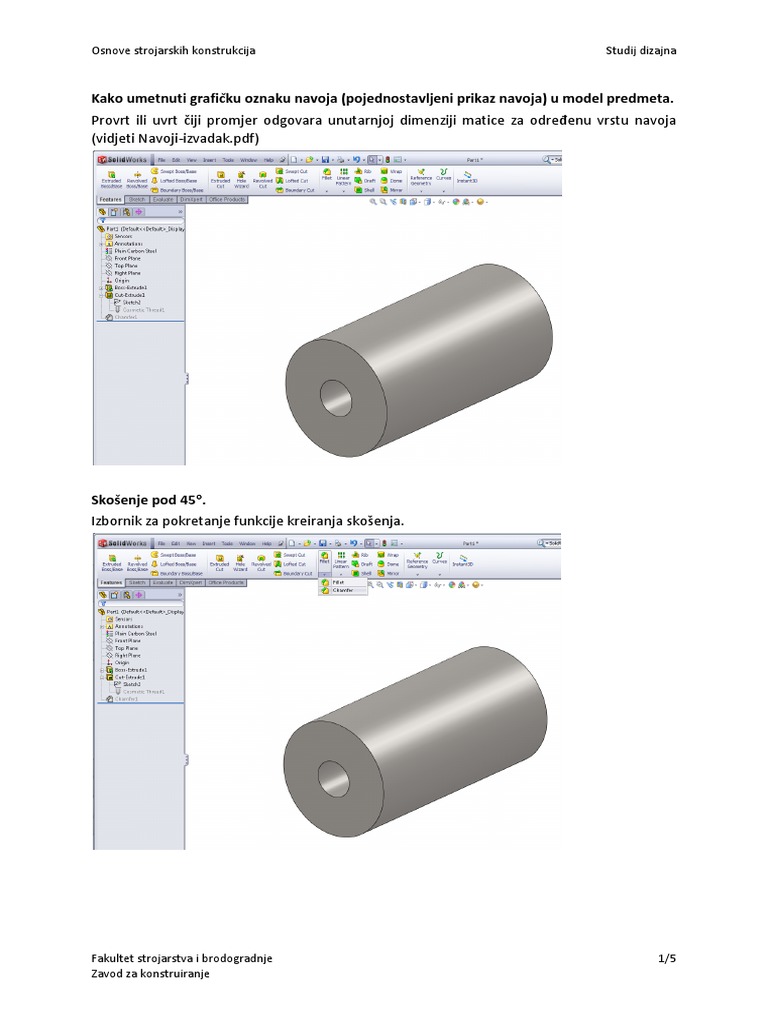 Navoji U SolidWorks-u | PDF