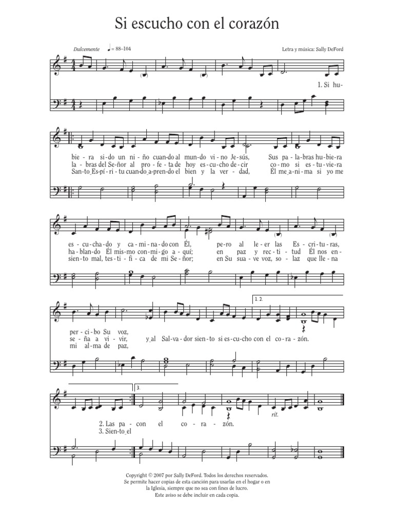Spanish Music Song Sheet Hymn 723298 PRT | PDF | Religion And Belief