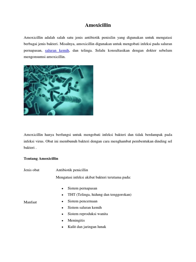 Manfaat dan Dosis Amoxicillin | PDF | Pengembangan Diri | Sains ...
