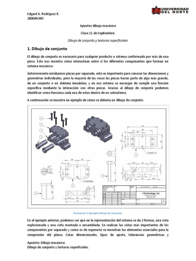 Dibujo de Conjunto en Mecánica | PDF | Dibujo | Tolerancia de ingeniería