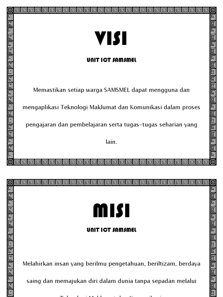 VISI Misi Makmal Ict | PDF