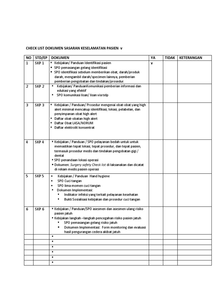 Check List Dokumen SKP | PDF