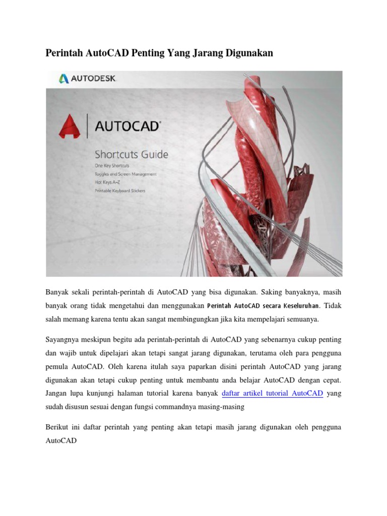Perintah AutoCAD Penting Yang Jarang Digunakan | PDF