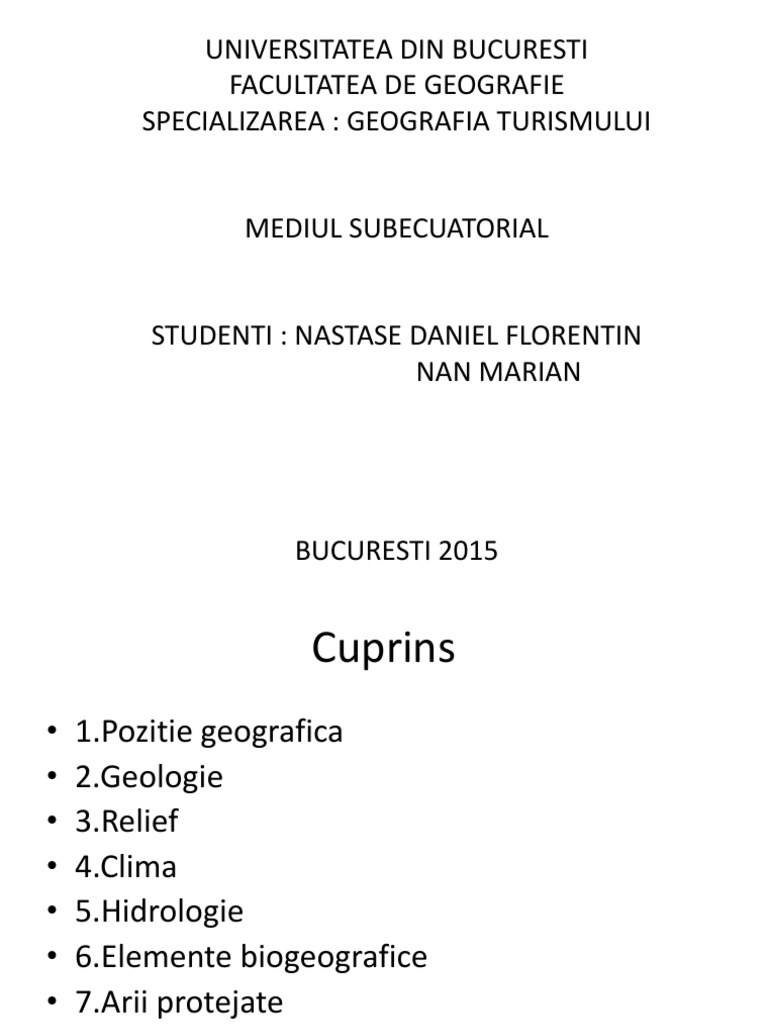 Mediul Subecuatorial | PDF