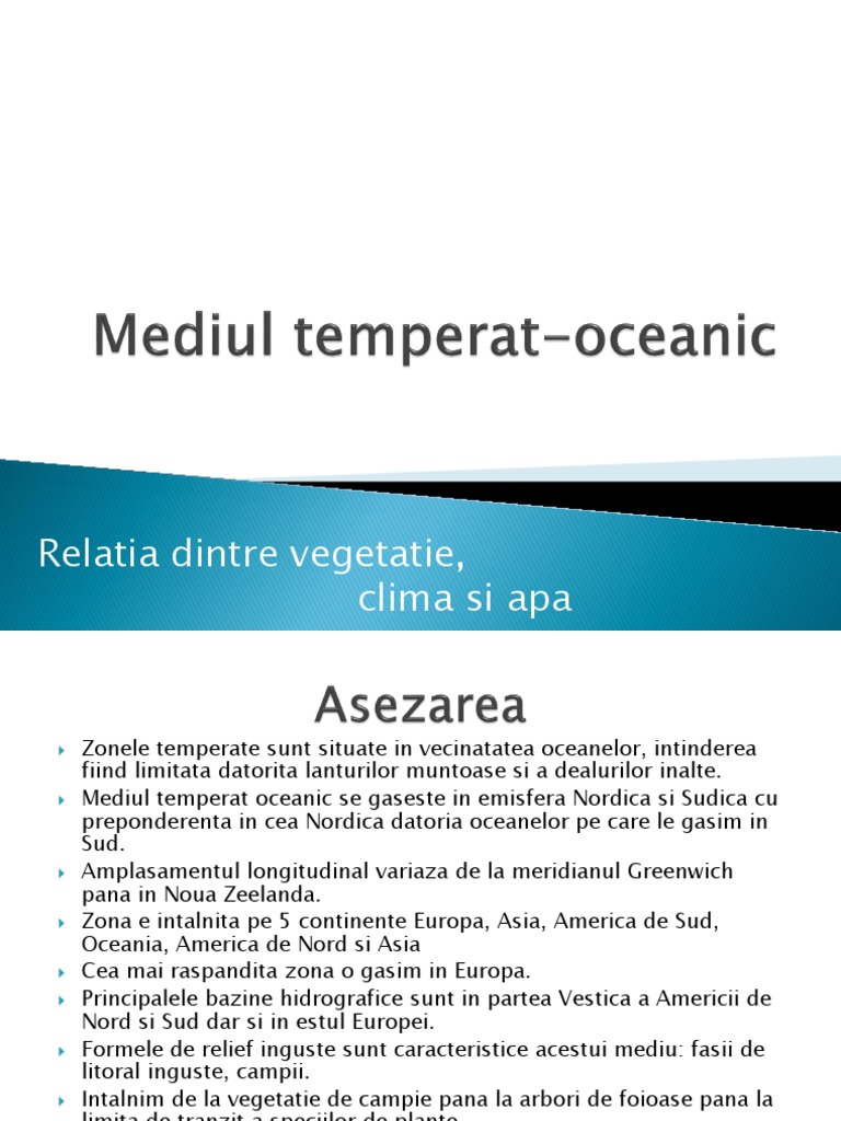 Mediul Temperat Oceanic | PDF