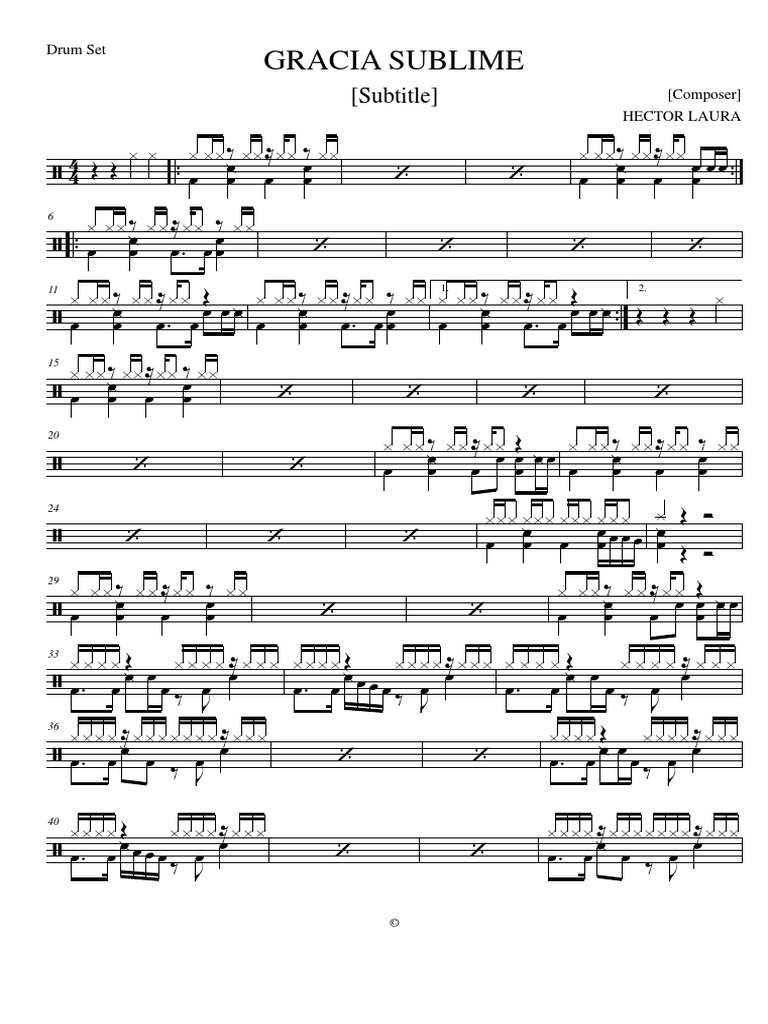 Gracias Sublime - Drum Set | PDF