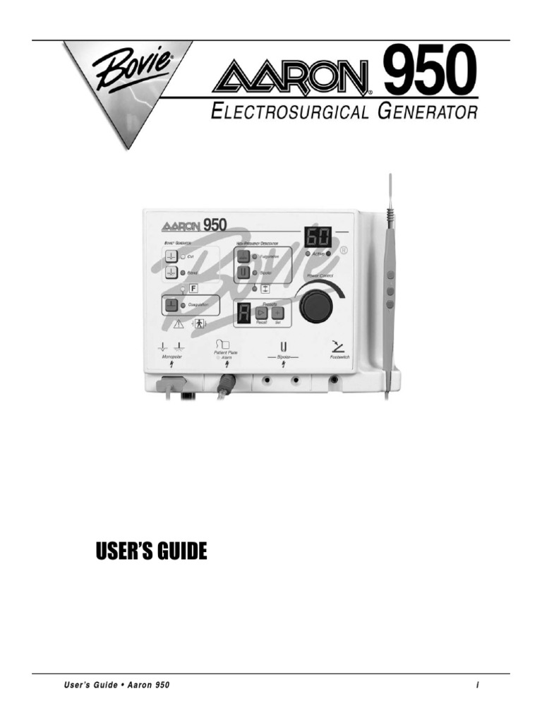 Aaron Bovie 950 User Manual PDF | PDF | Artificial Cardiac Pacemaker ...