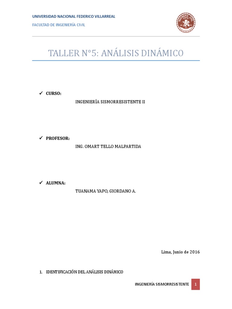 Taller N°6 - Giordano Tuanama | PDF | Science | Ingeniería