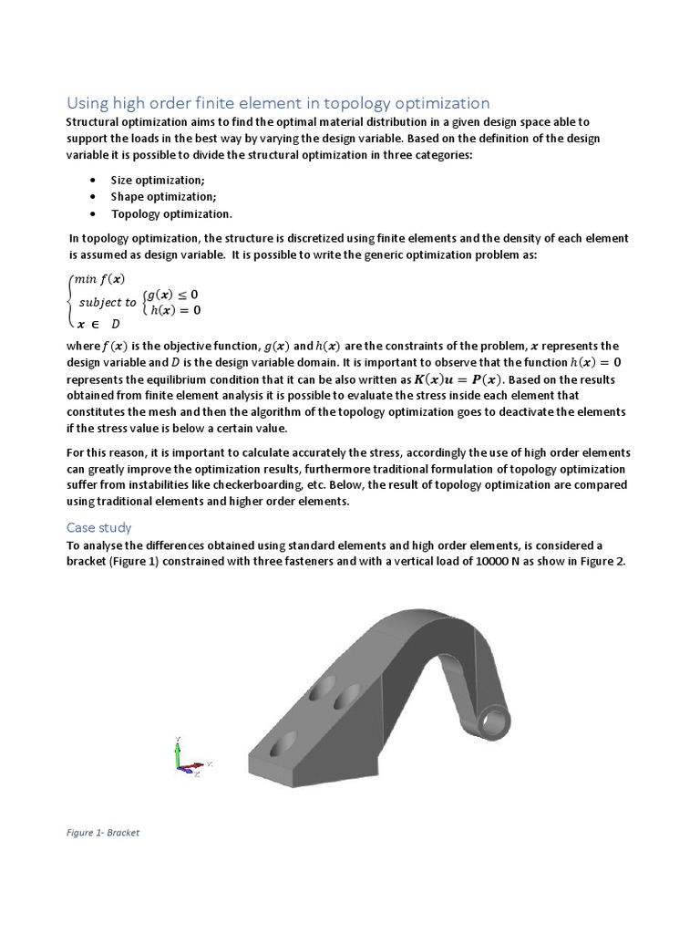 Using High Order Finite Element in Topology Optimization: Case Study | PDF | Mathematical ...