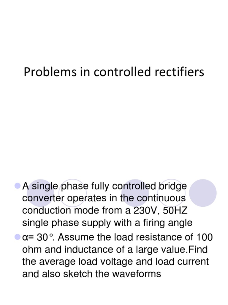 Problems in Controlled Rectifiers | PDF