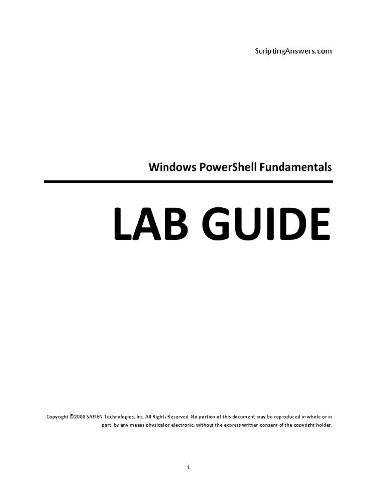 Lab Guide: Windows Powershell Fundamentals | PDF